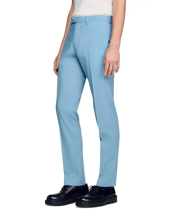 Sandro Wool Suit Trousers - Sky Blue
