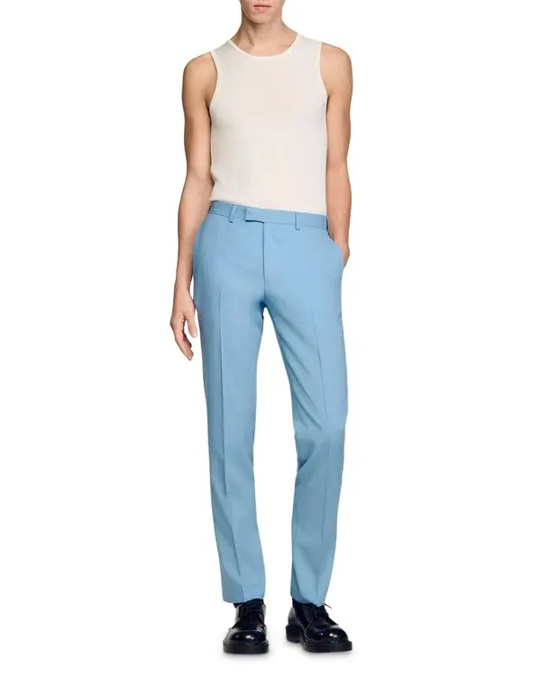 Sandro Wool Suit Trousers - Sky Blue