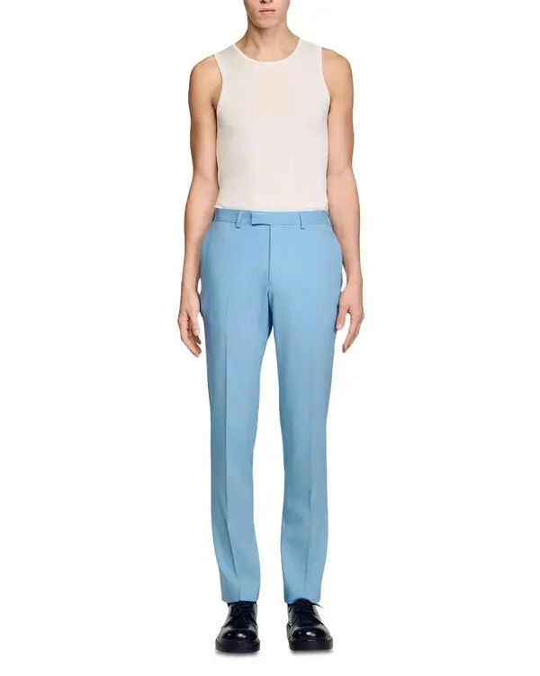Sandro Wool Suit Trousers - Sky Blue