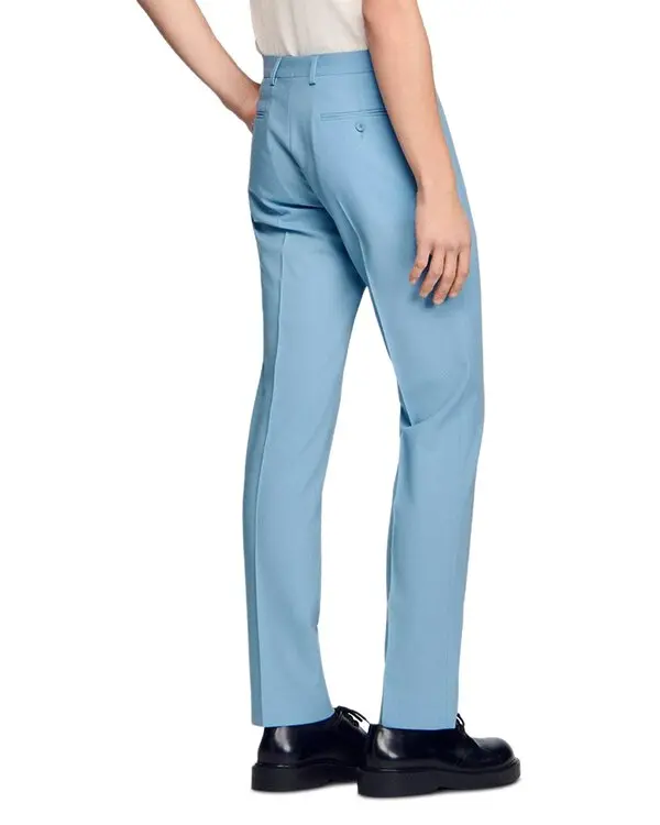 Sandro Wool Suit Trousers - Sky Blue