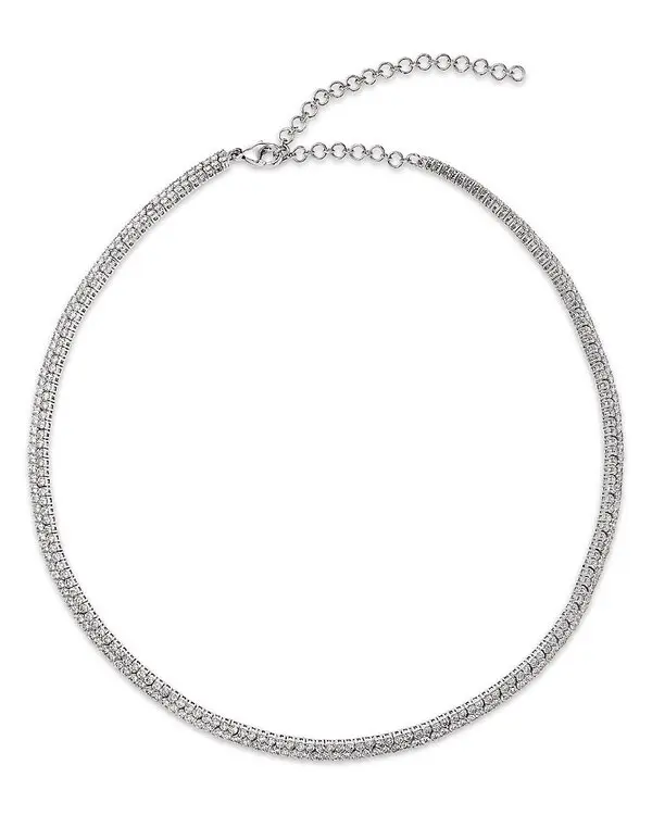 Bloomingdale'S Luxe Collection Diamond Double Row Choker Necklace In 14k 8.50 Tcw - White Gold