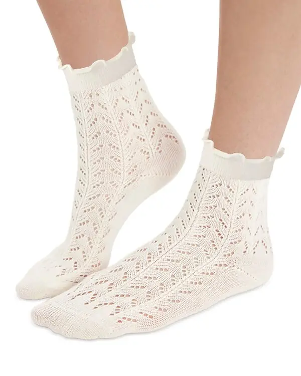 STEMS Pointelle Ankle Socks - Ivory