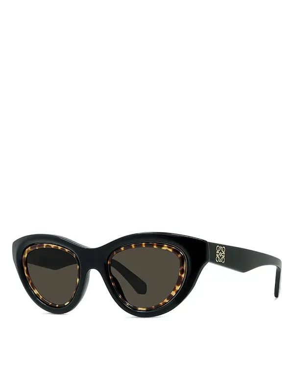 Loewe Cat Eye Sunglasses 53mm - Shiny Black /solid Brown
