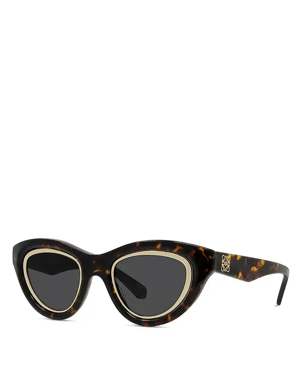 Loewe Cat Eye Sunglasses, 53mm - Shiny Dark Havana/solid Smoke