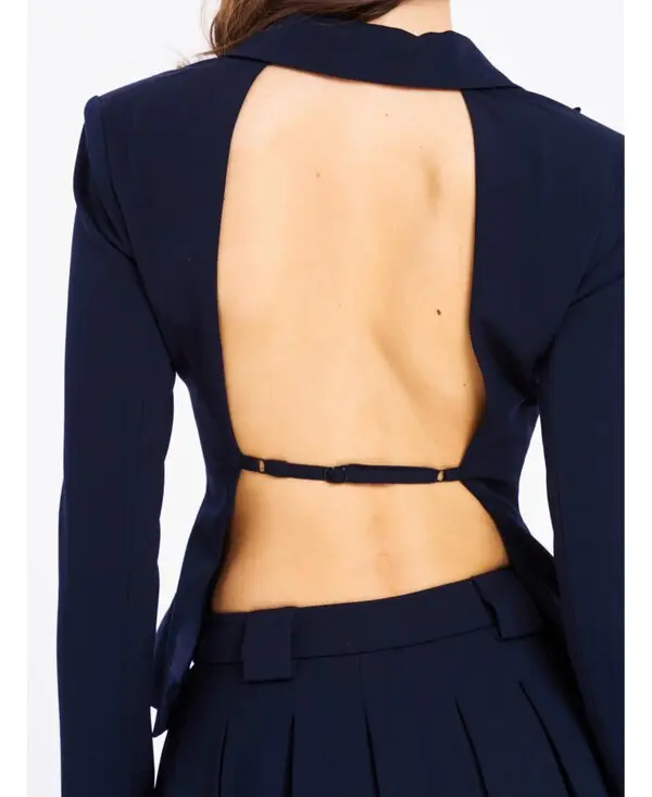 MISS CIRCLE NEW YORK Nasia Backless Double-breasted Blazer
