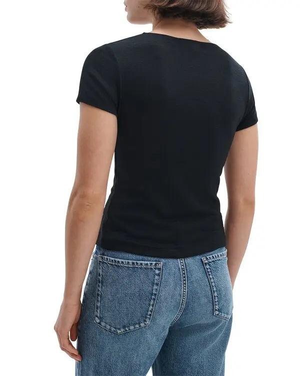 Rag & Bone The Knit Button Tee - Black