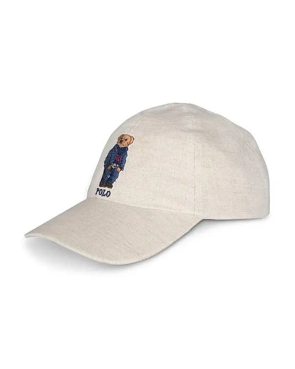 Polo Ralph Lauren Linen Bear Baseball Cap - Grey Heather