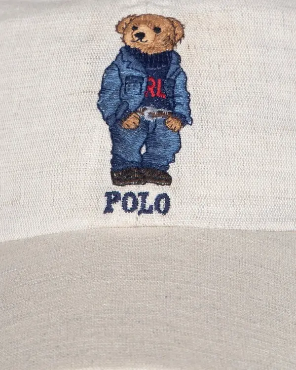 Polo Ralph Lauren Linen Bear Baseball Cap - Grey Heather