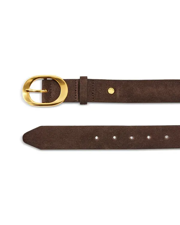 Rag & Bone Vera Suede Belt - Deep Espresso