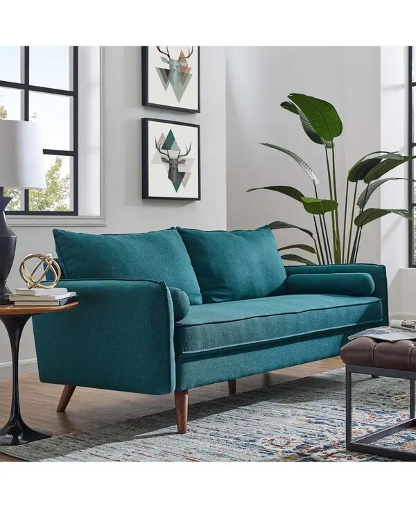 MODWAY Revive Upholstered Fabric Sofa - Teal