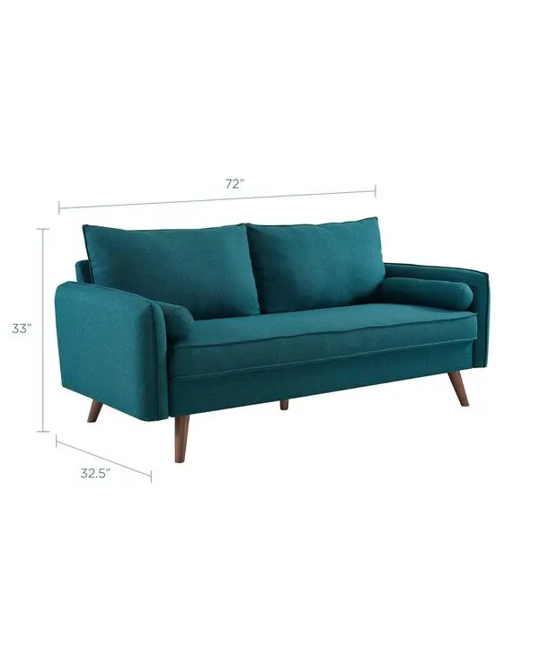 MODWAY Revive Upholstered Fabric Sofa - Teal