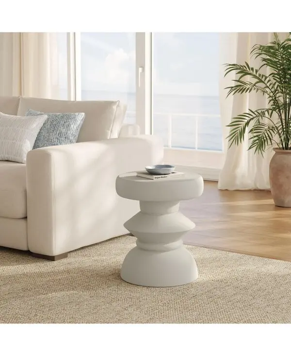 MODWAY Terza Indoor Outdoor Patio Concrete Side Table