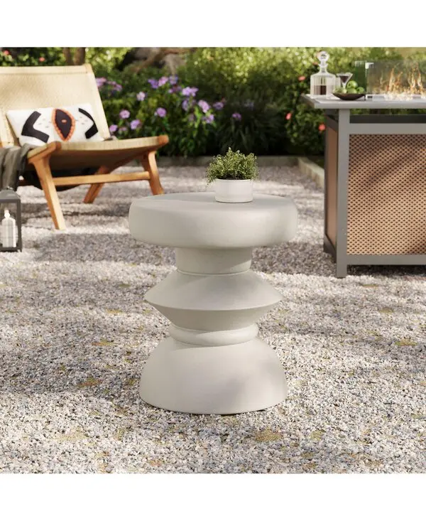 MODWAY Terza Indoor Outdoor Patio Concrete Side Table