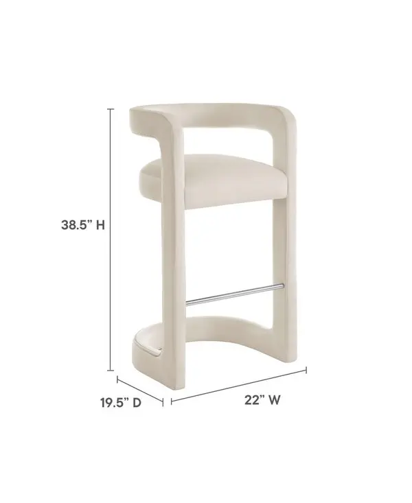 MODWAY Winslow Performance Velvet Bar Stool