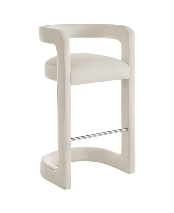 MODWAY Winslow Performance Velvet Bar Stool - Alabaster