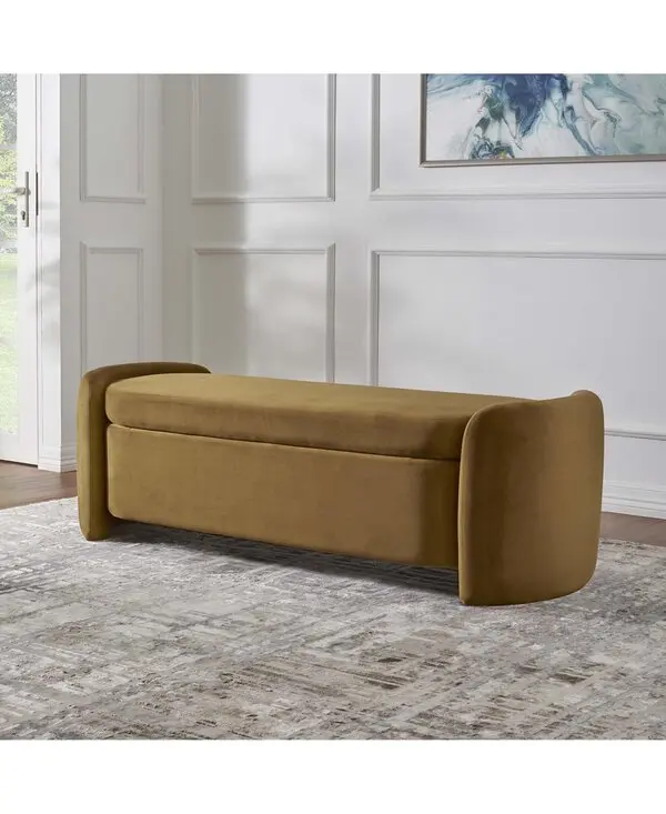 MODWAY Nebula Upholstered Performance Velvet Bench