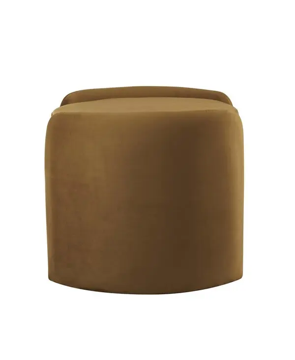 MODWAY Nebula Upholstered Performance Velvet Ottoman - Cognac