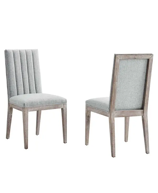 MODWAY Maisonette French Vintage Tufted Fabric Dining Side Chairs, Set Of 2