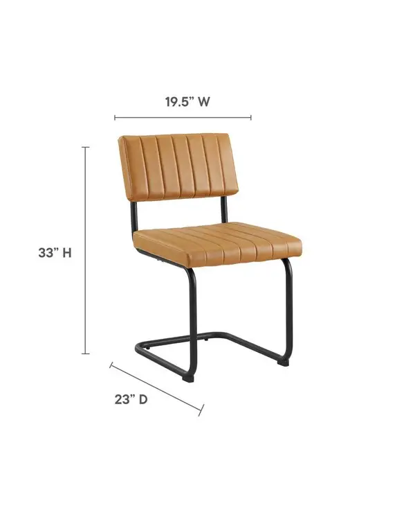MODWAY Parity Faux Leather Dining Side Chairs, Set Of 2