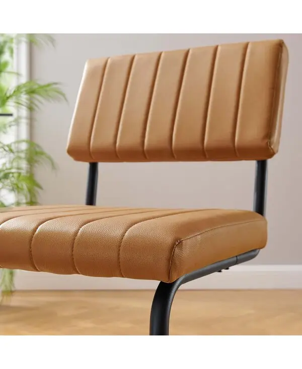 MODWAY Parity Faux Leather Dining Side Chairs, Set Of 2