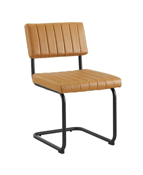 MODWAY Parity Faux Leather Dining Side Chairs, Set Of 2