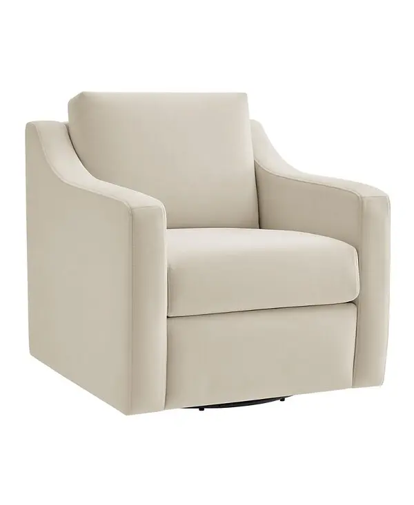 MODWAY Liora Performance Velvet Armchair - Alabaster