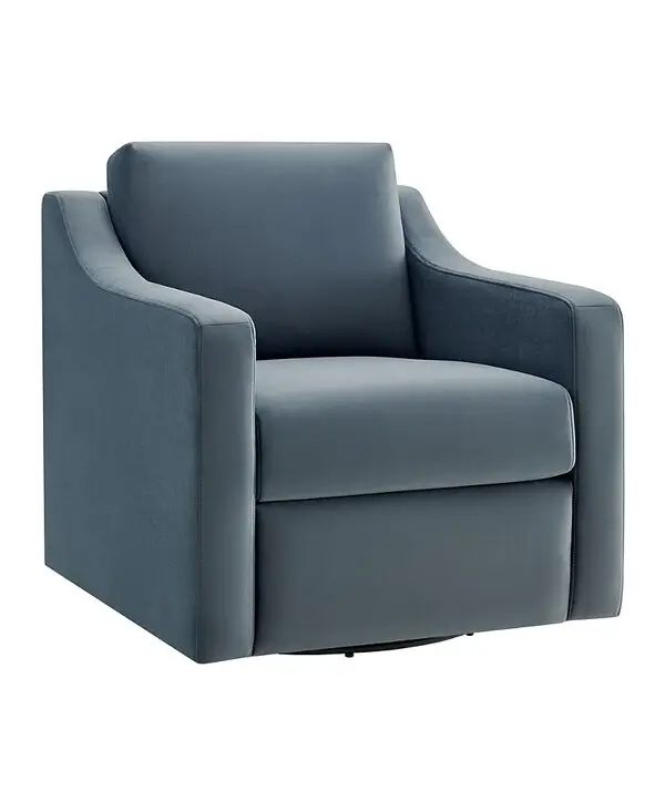MODWAY Liora Performance Velvet Armchair - Cadet Blue