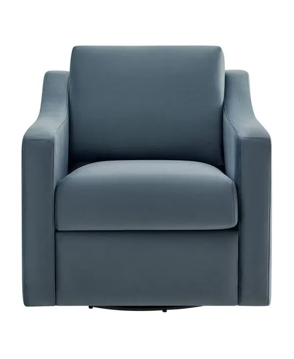 MODWAY Liora Performance Velvet Armchair - Cadet Blue