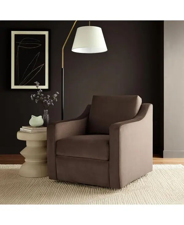 MODWAY Liora Performance Velvet Armchair - Chocolate