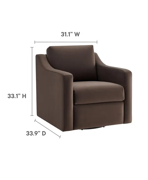 MODWAY Liora Performance Velvet Armchair - Chocolate