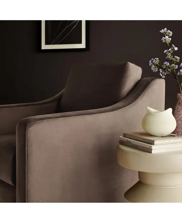 MODWAY Liora Performance Velvet Armchair - Chocolate