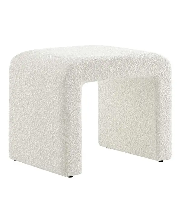 MODWAY Simba Boucle Fabric Waterfall Stool - Ivory