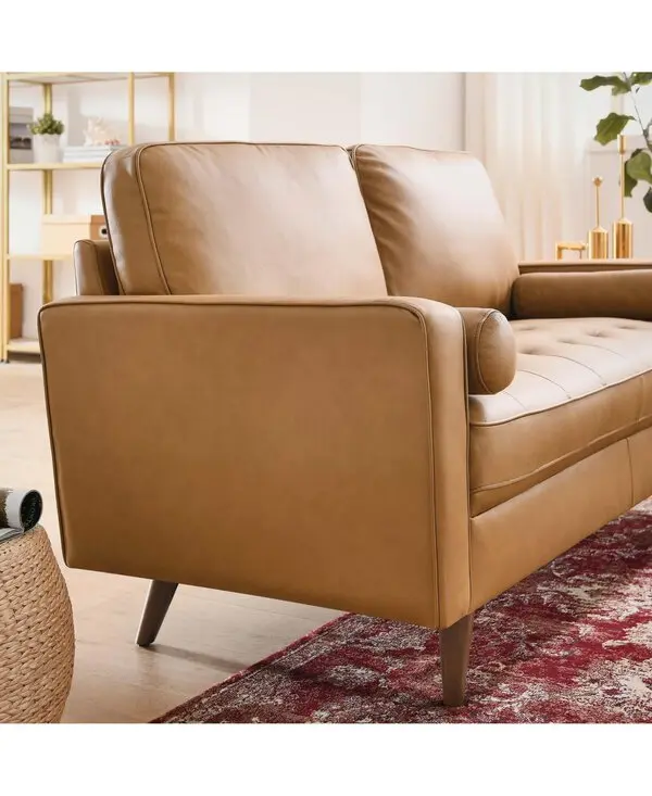 MODWAY Valour Leather Loveseat - Tan