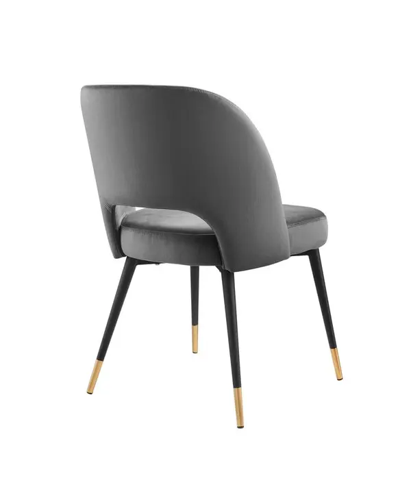 MODWAY Rouse Performance Velvet Dining Side Chairs, Set Of 2 - Charcoal