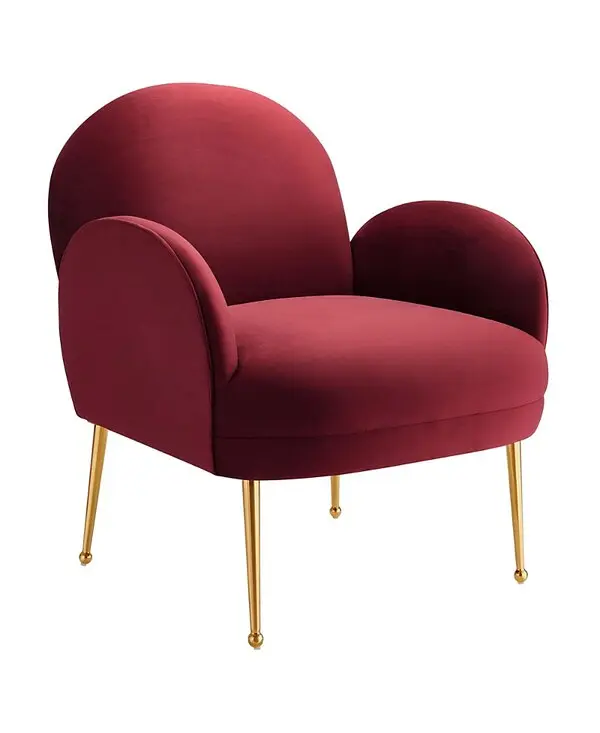 MODWAY Transcend Performance Velvet Armchair - Maroon