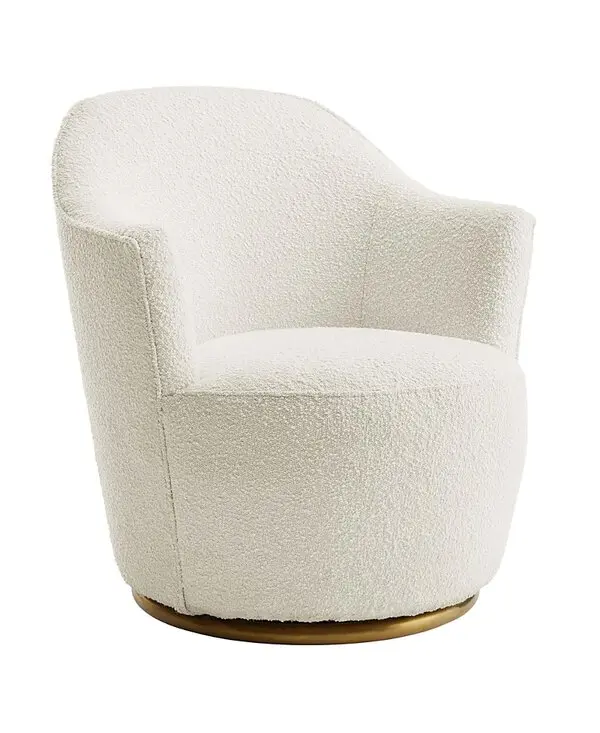 MODWAY Nora Boucle Upholstered Swivel Chair