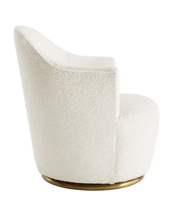 MODWAY Nora Boucle Upholstered Swivel Chair