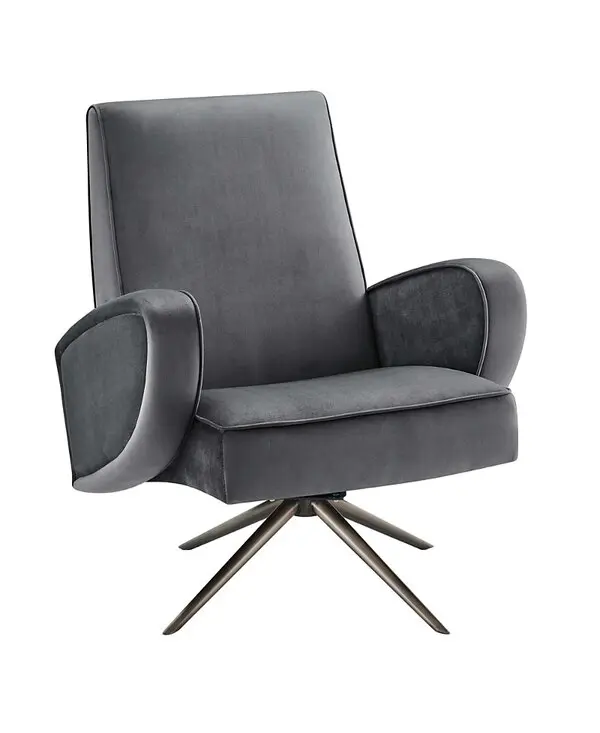 MODWAY Superior Performance Velvet Swivel Chair - Gray