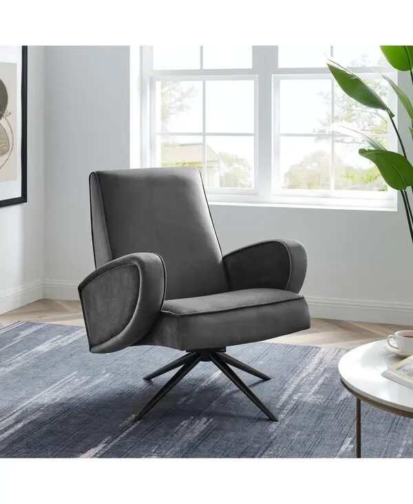 MODWAY Superior Performance Velvet Swivel Chair - Gray