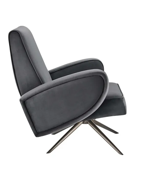 MODWAY Superior Performance Velvet Swivel Chair - Gray