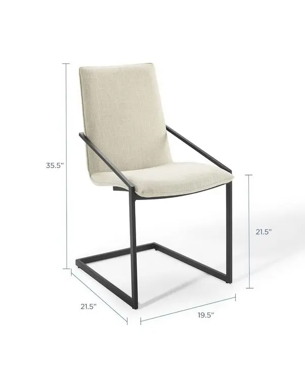 MODWAY Pitch Upholstered Fabric Dining Armchair, Set Of 2