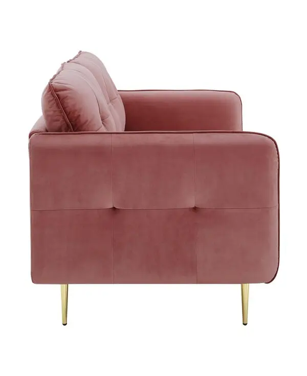MODWAY Cameron Tufted Performance Velvet Sofa - Dusty Rose
