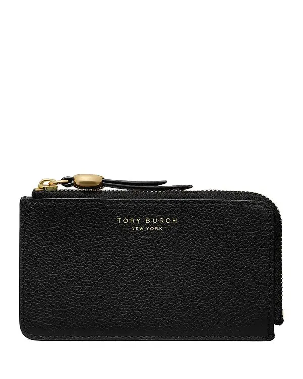 Tory Burch Romy Leather Card Case - Black