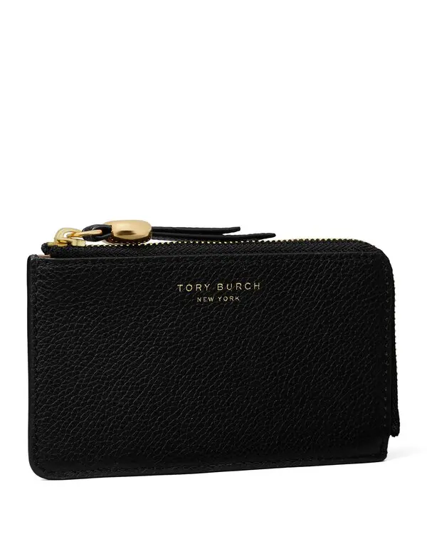 Tory Burch Romy Leather Card Case - Black