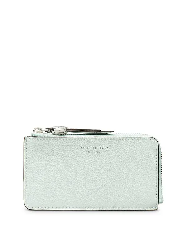 Tory Burch Romy Leather Card Case - Light Green