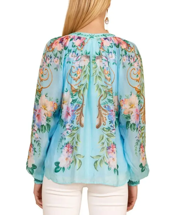 Hale Bob Aarna Chiffon Blouse - Blue