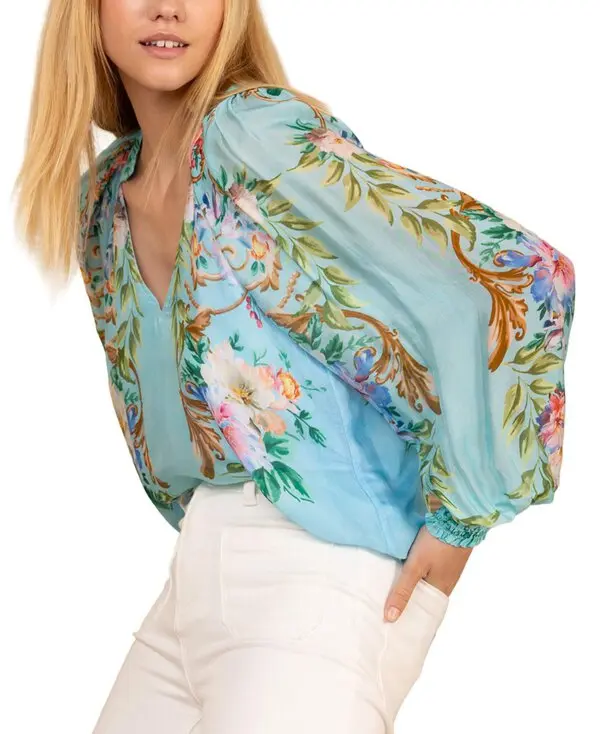 Hale Bob Aarna Chiffon Blouse - Blue