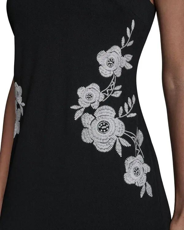 Karl Lagerfeld Paris Scuba Crepe Midi Dress With Floral Embroidery