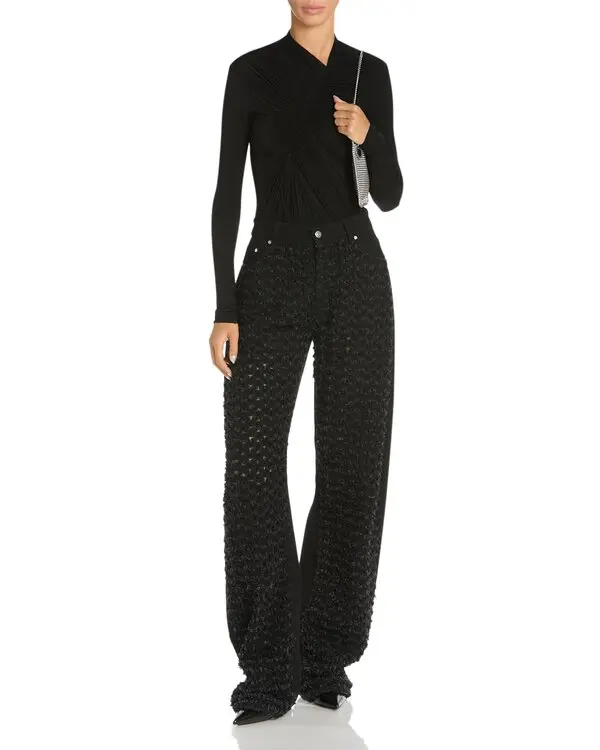 Stella McCartney Mid Waist Laser Boucle Relaxed Curve Jeans
