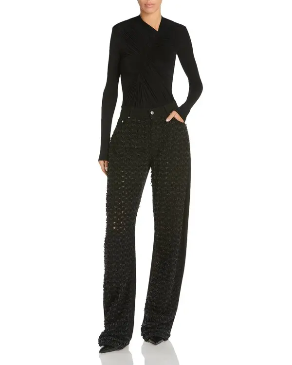 Stella McCartney Mid Waist Laser Boucle Relaxed Curve Jeans